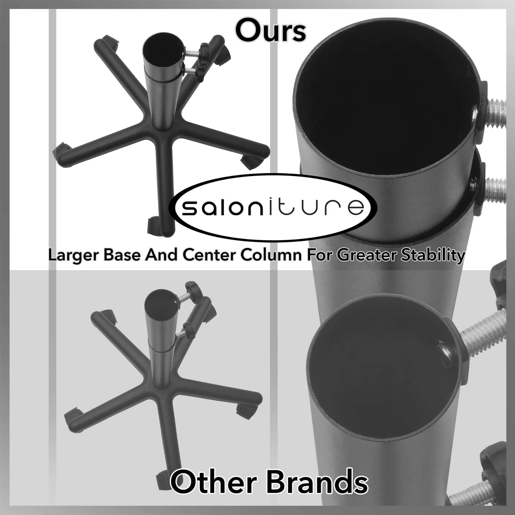 Saloniture Aluminum Salon Instrument Tray, Heavy-Duty Metal Rolling Base