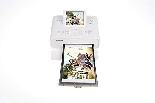 Canon SELPHY CP1300 Wireless Compact Photo Printer with AirPrint and Mopria Device Printing, with Canon KP108 Paper and Black Hard case to fit All Together (White)