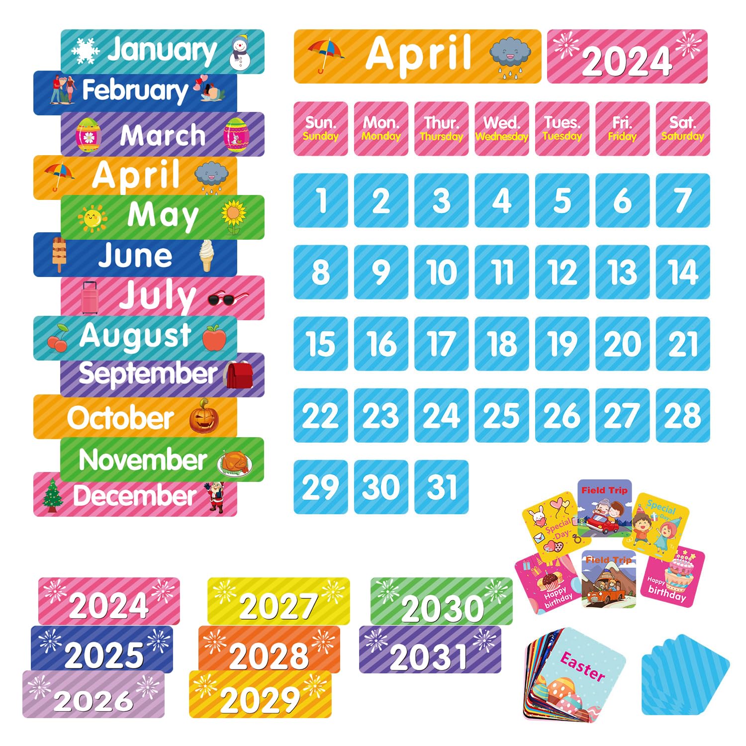 REGELETO Black Calendar Pocket Chart for Classroom with 85 Cards and 3 Hooks, Monthly Calendar and Weather Pocket Chart for Kids Learning for Home or Kindergarten (25β X 24β)