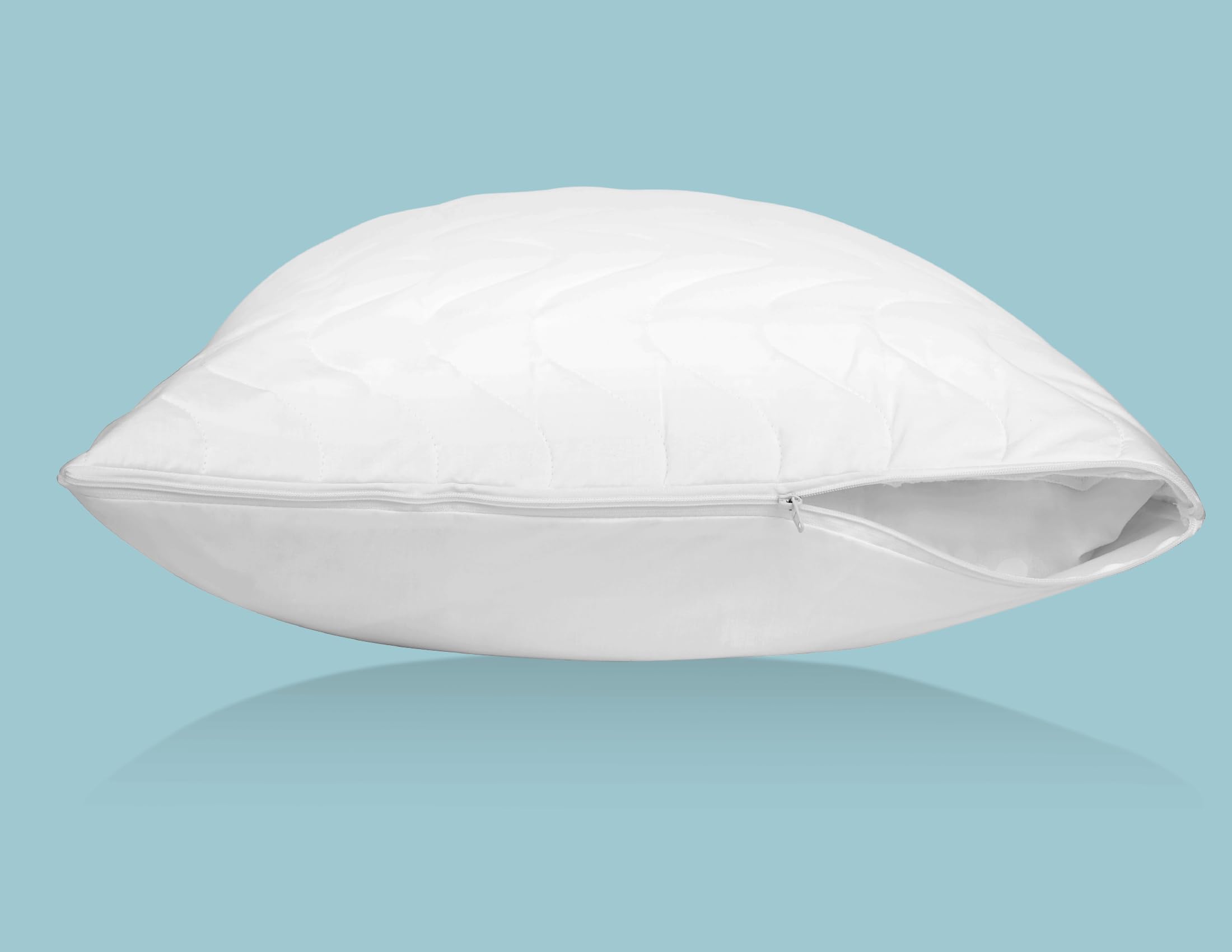 Mediflow Quilted Pillow Protector: Get Zippered Protection from dust and allergens and add a Layer of Luxury and Comfort to Any Pillow White 1'8" x 2'4"