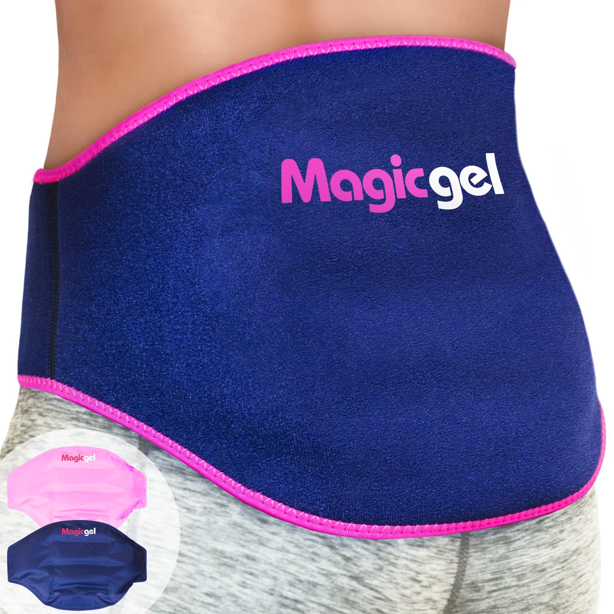 Magic Gel Ice Pack for Back - Reusable Cold Compress Hot and Ice Flexible Back Wrap for Hot or Cold Therapy - ICY Heat Pads Designed for Back - Lower Body Cooling Packs - Gray