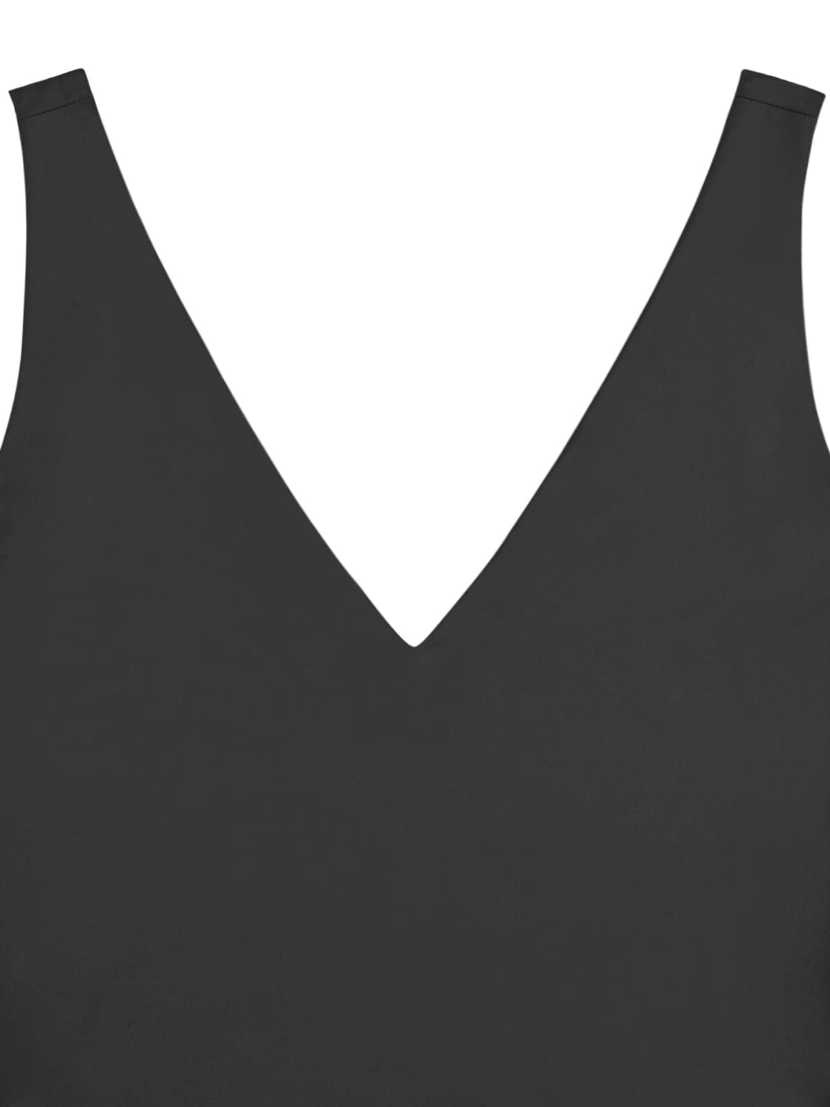 REORIA Women's Summer Sexy Plunge Deep V Neck Sleeveless Double Lined One Piece Tank Tops Thong Bodysuits Leotards for Going Out Black- Medium