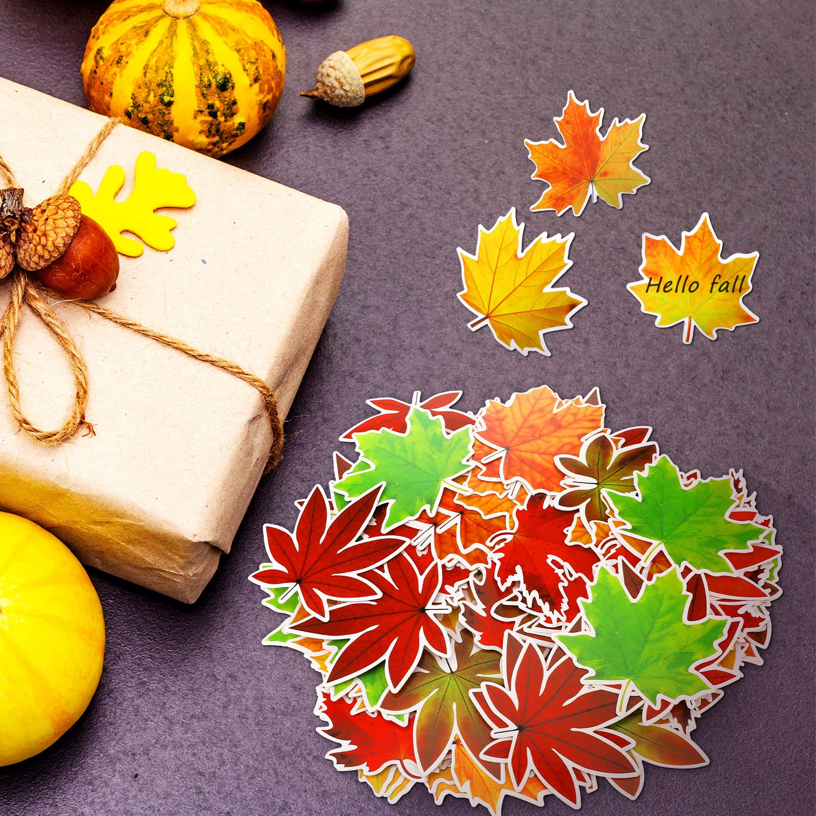 Fall Bulletin Board Decorations Fall Leave Cutout Autumn Thanksgiving Artificial Leaf Cutout Maple Paper Leave with Glue Point Dot for Classroom Bulletin Board Wall Decoration, 3.94 x 3.5 In (135 Pcs)