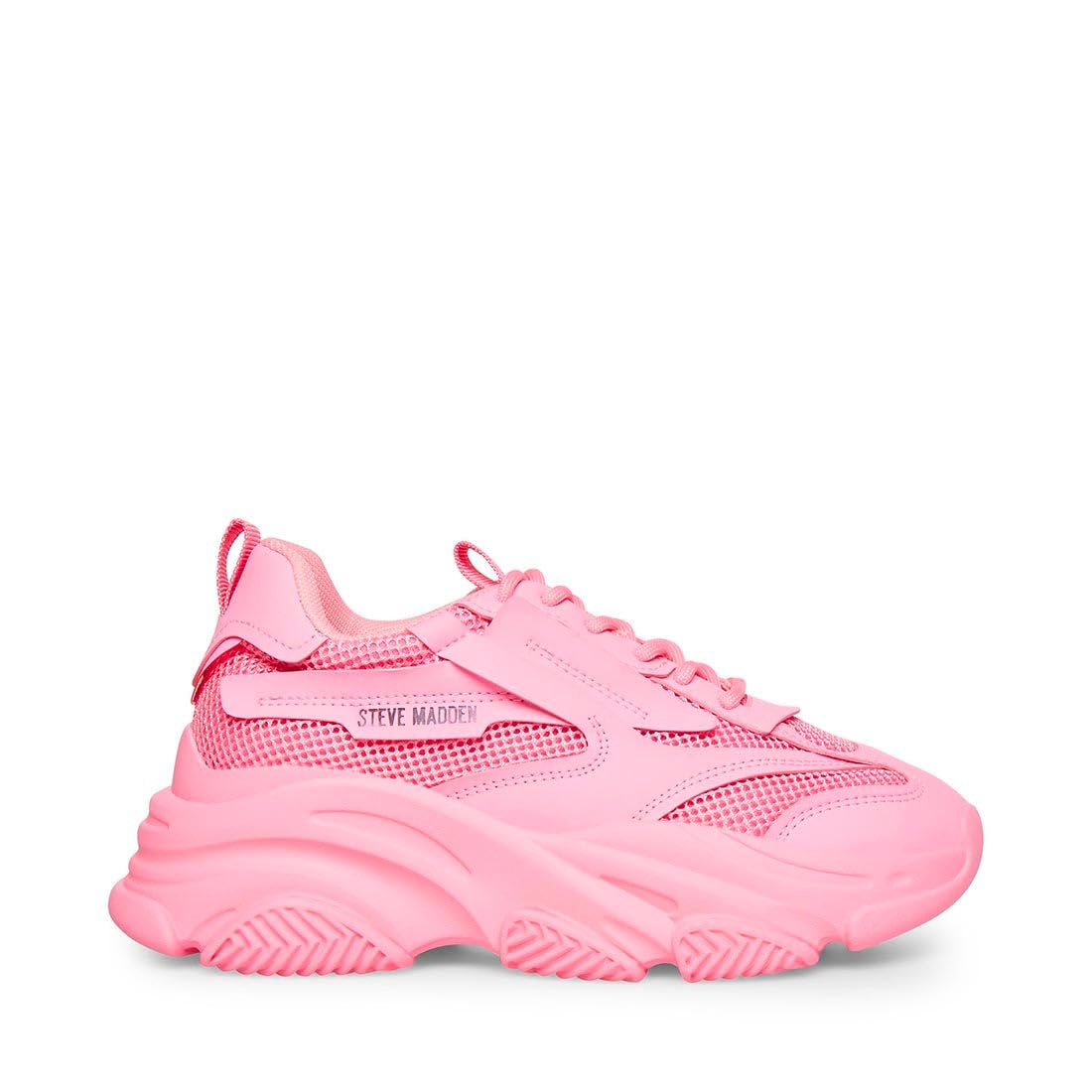Steve Madden Women's Possession Sneaker, Hot Pink, 6