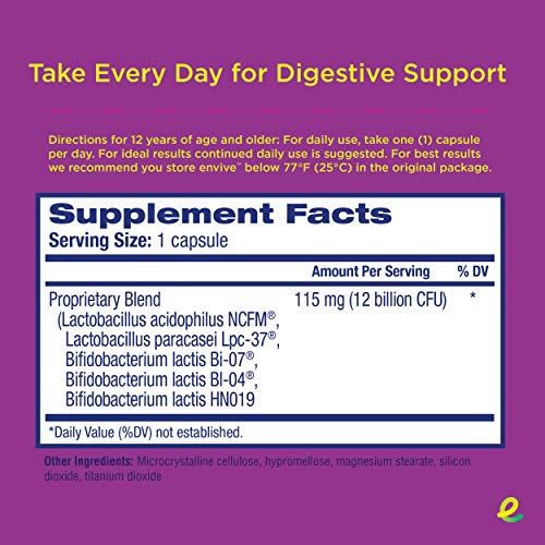 Envive Daily Probiotic Supplement for Men and Women from Bausch + Lomb, Helps Strengthen and Protect The Digestive System*, 30 Capsules