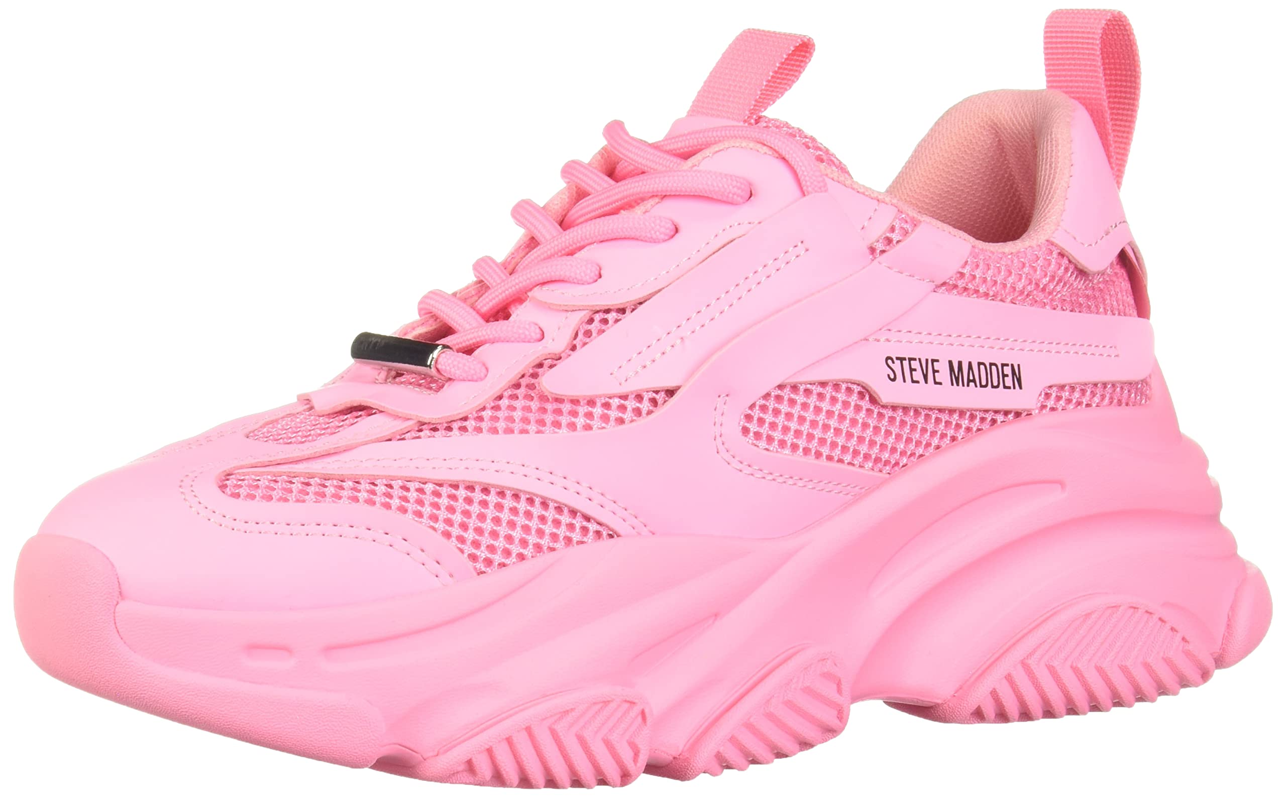 Steve Madden Women's Possession Sneaker, Hot Pink, 6