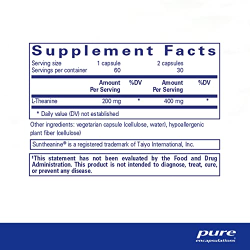 Pure Encapsulations L-Theanine | Amino Acid Supplement for Relaxation* | 60 Capsules