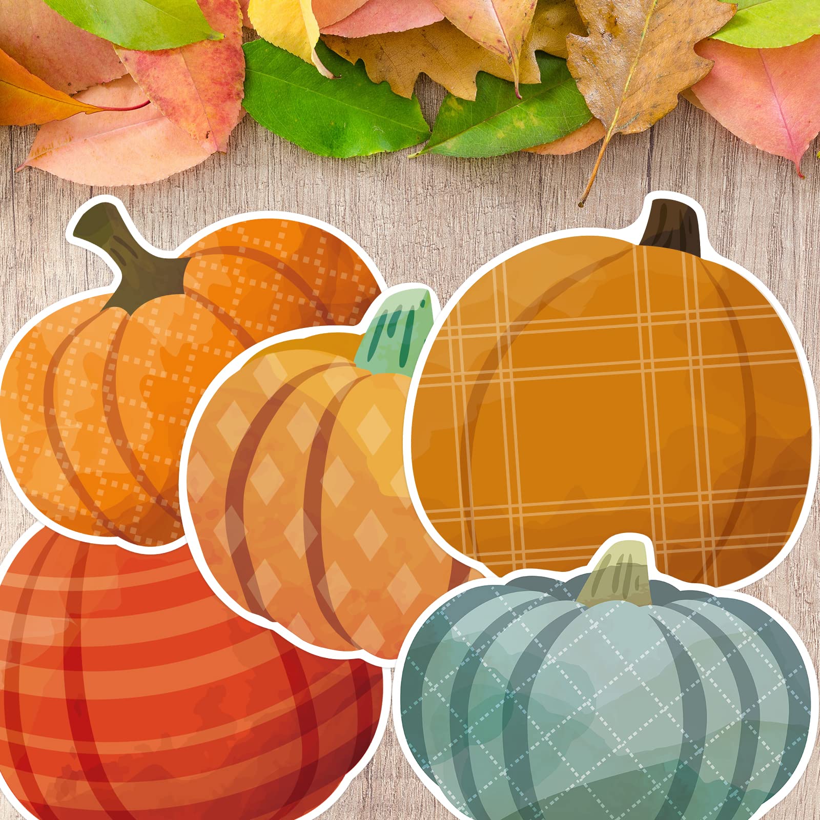 54Pcs Pumpkin Cutouts Fall Watercolor Pumpkin Cut-Outs Thanksgiving Table Place Cards Supplies Halloween Classroom Bulletin Board Set Party Hanging Decorations