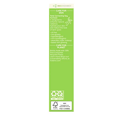Aveeno Positively Radiant Daily Facial Moisturizer with Broad Spectrum SPF 30 Sunscreen & Soy, Improves Skin Tone & Texture, Hypoallergenic, Oil-Free & Non-Comedogenic, 2.3 Fl. Oz