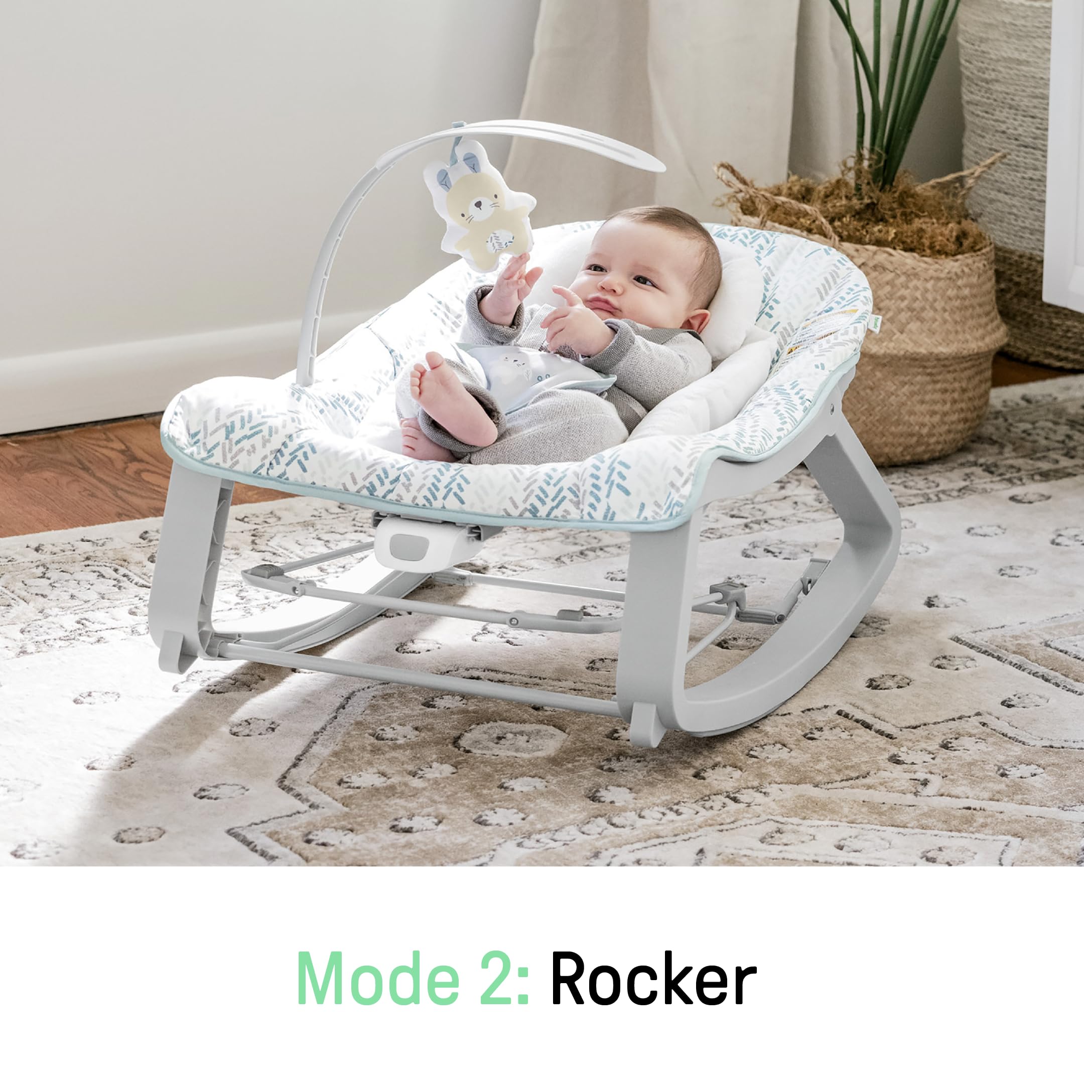 Ingenuity Keep Cozy 3-in-1 Grow with Me Vibrating Baby Bouncer Seat & Infant to Toddler Rocker - Spruce, Newborn and up