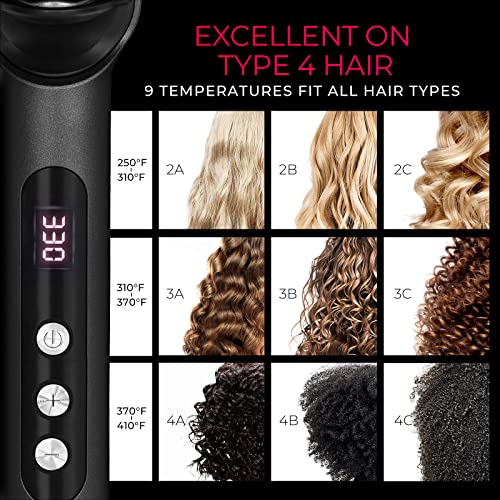 TYMO Ring Plus Ionic Hair Straightener Brush - Hair Straightening Comb with Nano Titanium Coating for Even Heat, 9 Temp Settings & LED Screen, Professional Hair Styling Tools, Gifts for Women
