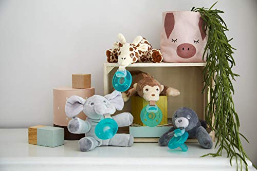 Philips AVENT Soothie Snuggle Pacifier Holder with Detachable Pacifier, 0m+, Elephant, SCF347/03