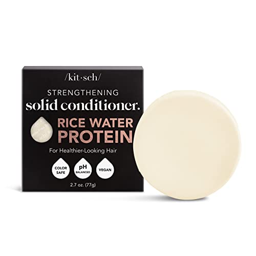 Kitsch Strengthening Hair Conditioner Bar with Rice Water Protein | Made in US | Eco-Friendly Cleansing and Moisturizing Conditioner Bar | Paraben Free | Sulfate free Conditioner | 2.82 oz