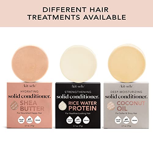 Kitsch Strengthening Hair Conditioner Bar with Rice Water Protein | Made in US | Eco-Friendly Cleansing and Moisturizing Conditioner Bar | Paraben Free | Sulfate free Conditioner | 2.82 oz