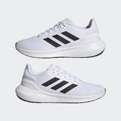 adidas Women's Run Falcon 3.0 Sneaker, White/Black/Black, 8