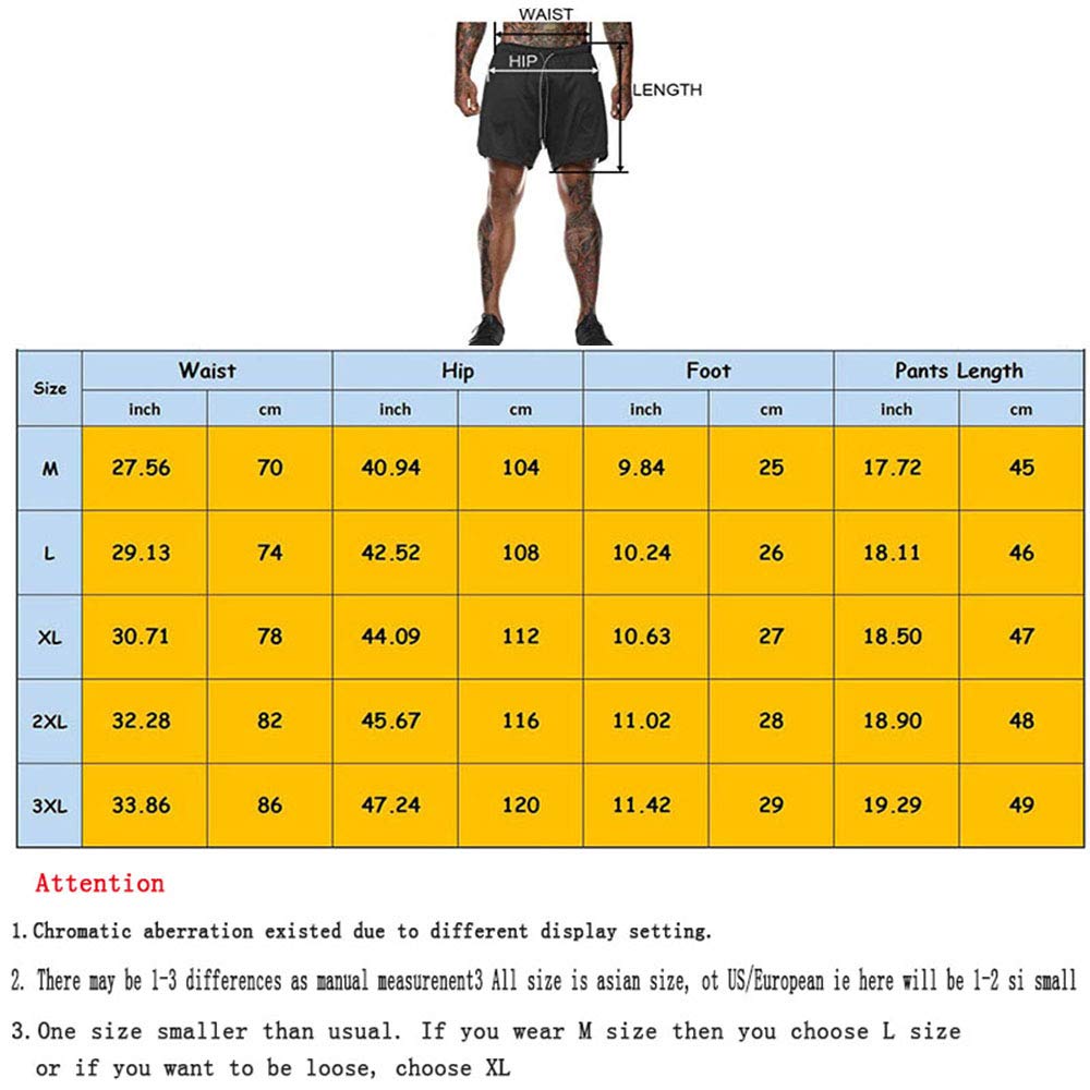 CYF Men’s Athletic Running Shorts with Pockets Quick Dry Breathable Active Gym Basketball Shorts Hiking (XL) Black