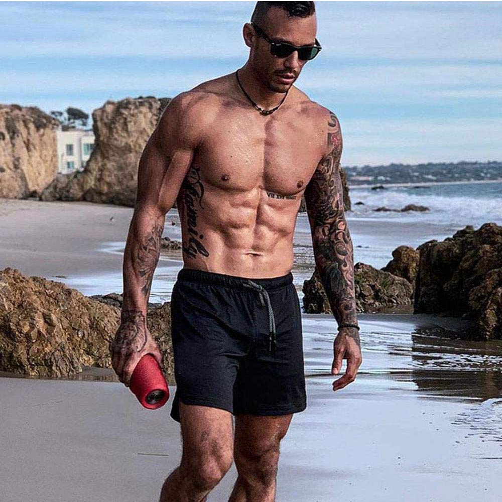 CYF Men’s Athletic Running Shorts with Pockets Quick Dry Breathable Active Gym Basketball Shorts Hiking (XL) Black