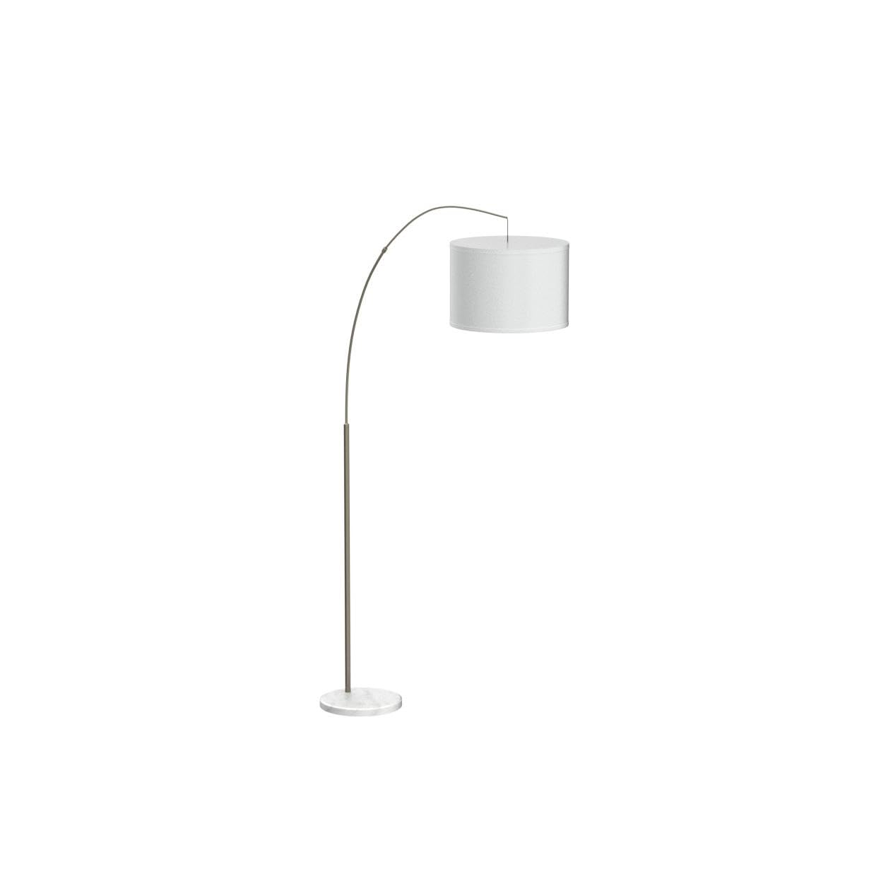 Oneach Modern Arc Floor Lamp for Living Room Arching Hanging Lamp Shade Over The Couch for Reading Bedroom Office Brushed Steel Arch Standing Floor Light Silver