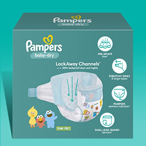 Diapers Size 4, 92 Count - Pampers Baby Dry Disposable Baby Diapers, Super Pack, Packaging & Prints May Vary (Pack of 3)
