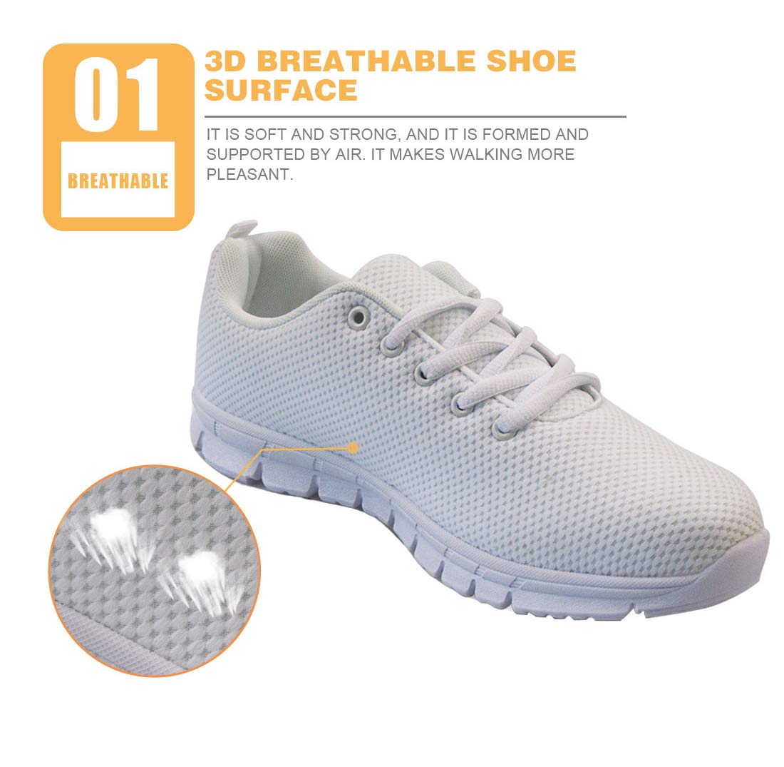 JoyLamoria Casual Sport Running Shoes Lightweight for Women Autism Mom Design Air Mesh Walking Sneakers US 8