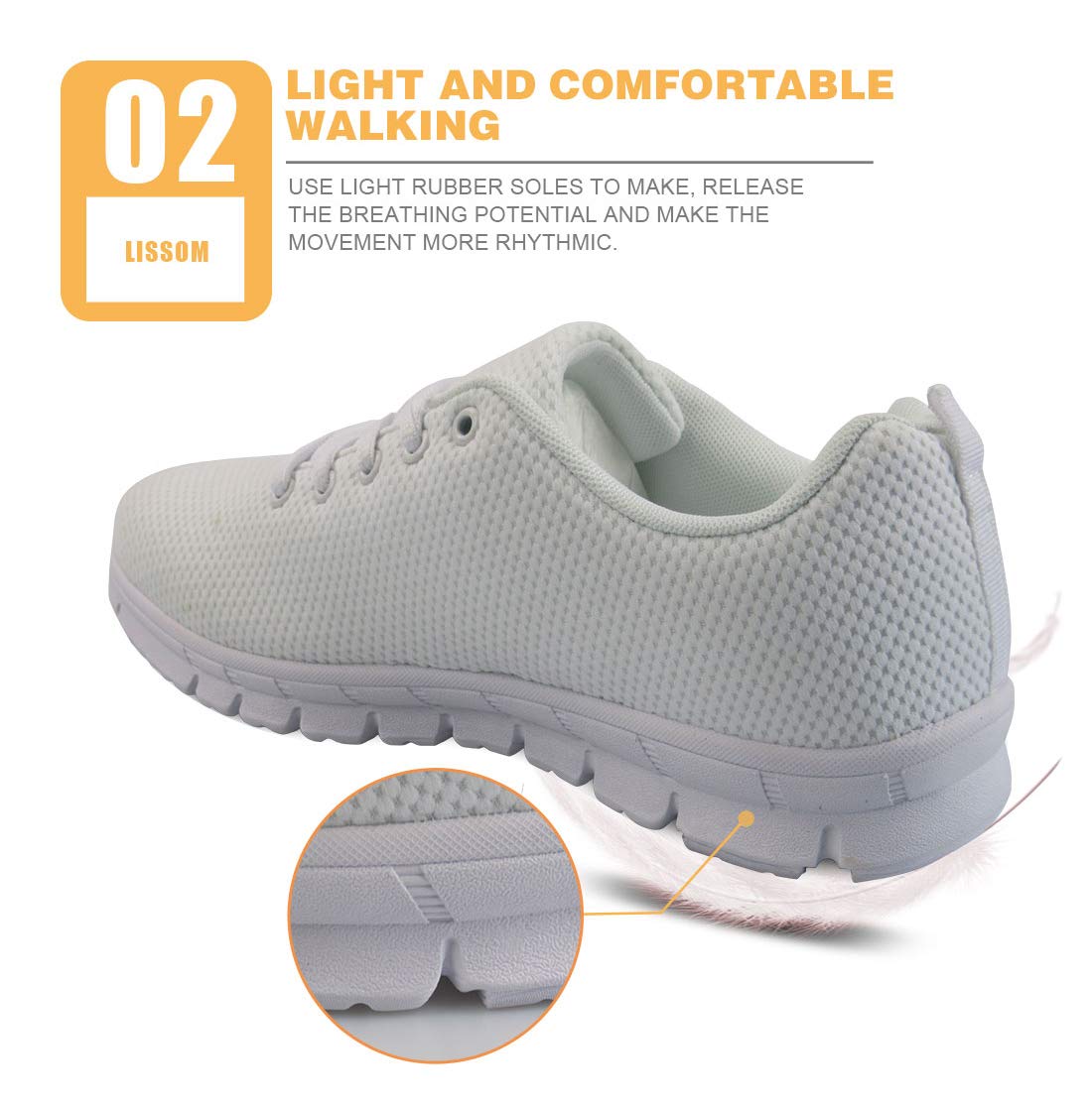 JoyLamoria Casual Sport Running Shoes Lightweight for Women Autism Mom Design Air Mesh Walking Sneakers US 8