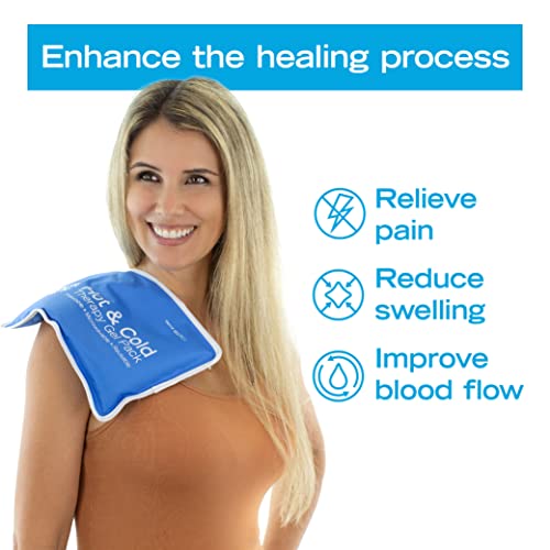 Roscoe Medical Gel Ice Packs Reusable and Cold Packs for Injuries Reusable, Shoulder Ice Pack, Knee Ice Pack, Hot and Cold Pack, Ice Pack for Back, 7.5 x 11 Inches, Medium Ice Pack