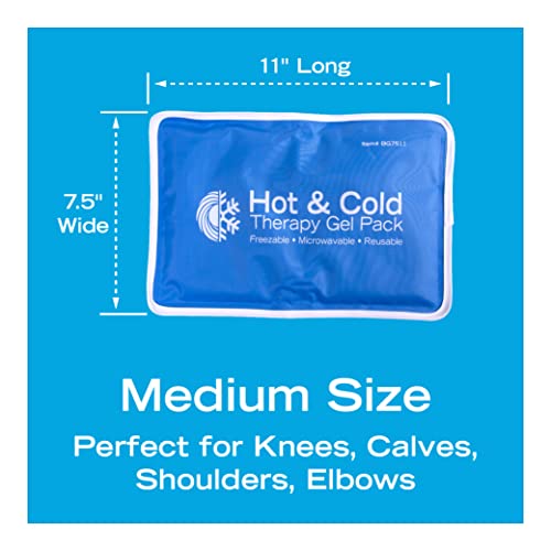 Roscoe Medical Gel Ice Packs Reusable and Cold Packs for Injuries Reusable, Shoulder Ice Pack, Knee Ice Pack, Hot and Cold Pack, Ice Pack for Back, 7.5 x 11 Inches, Medium Ice Pack