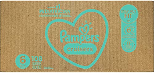 Diapers Size 6, 108 Count - Pampers Cruisers Disposable Baby Diapers, (Packaging May Vary)