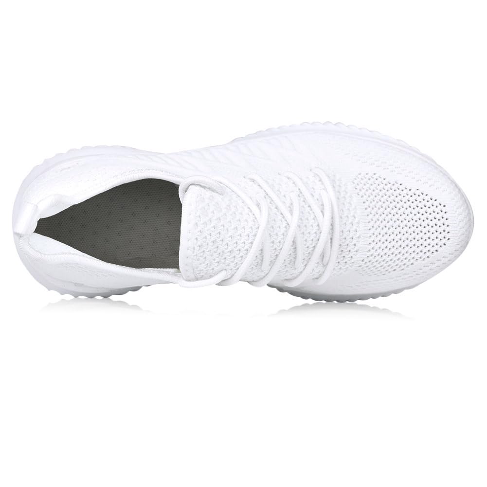 Akk White Sneakers for Women Walking Shoes Womens Comfy Tennis Memory Foam Gym Workout Athletic Nursing Running Work Shoes Size 9
