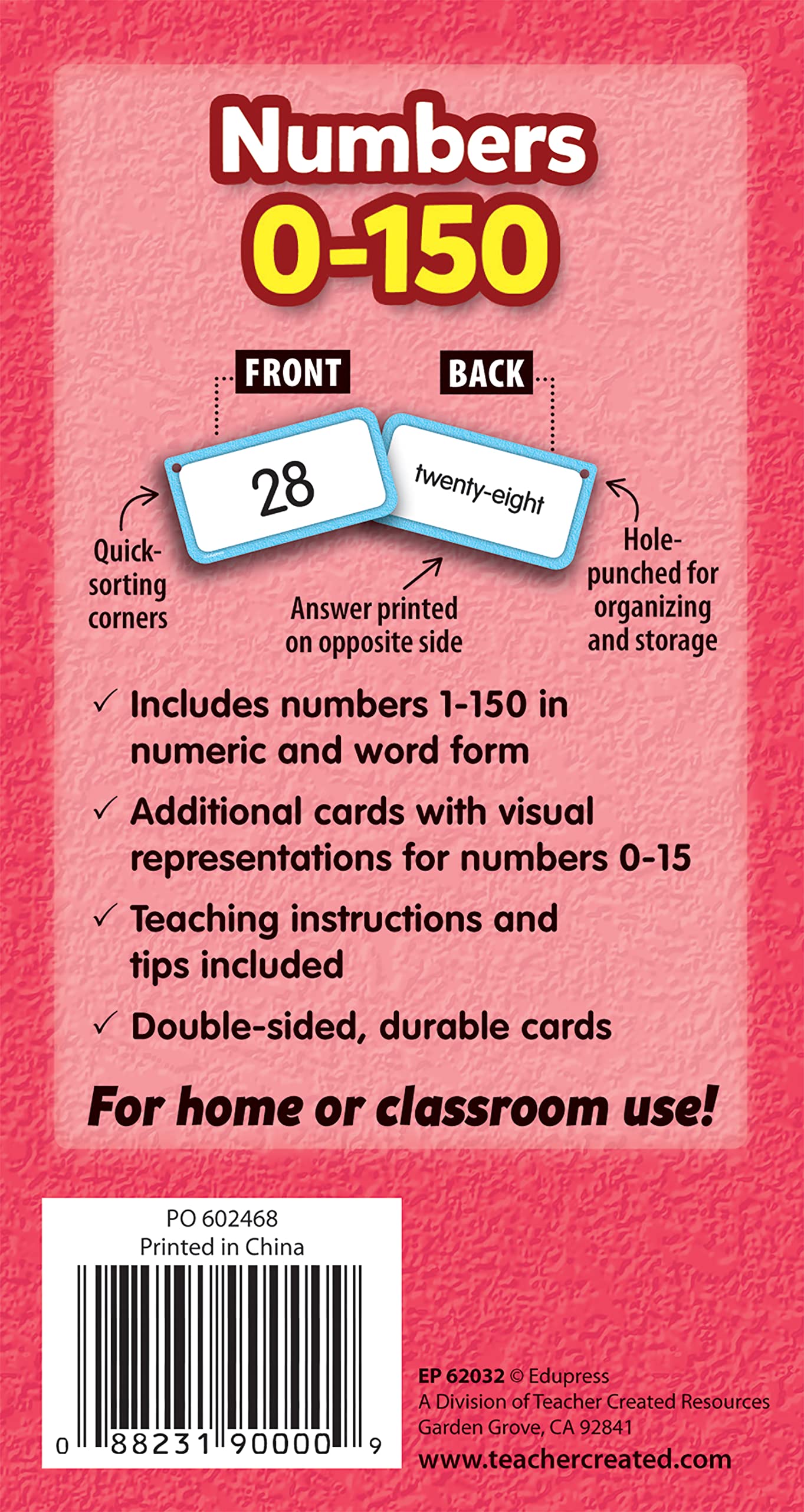 Edupress™ Numbers 0-150 Flash Cards