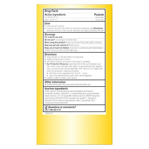 Face Moisturizer by Olay Complete Lotion All Day Moisturizer with Sunscreen SPF 15 for Sensitive Skin, 6.0 fl oz (Pack of 2)