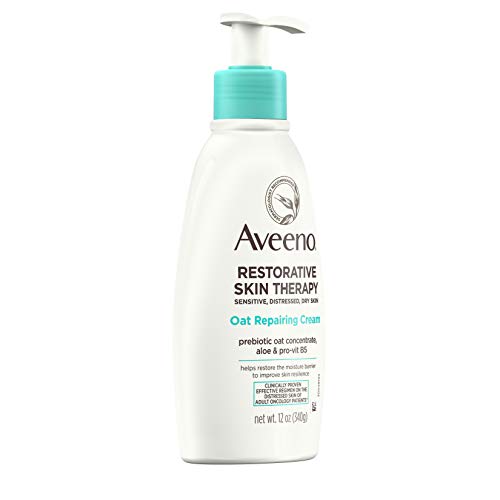 Aveeno Restorative Skin Therapy Moisturizing Oat Repairing Cream for Sensitive, Distressed, Dry Skin, with Prebiotic Oat & Aloe, Formulated without Parabens, Fragrance & Steroids, 12 oz