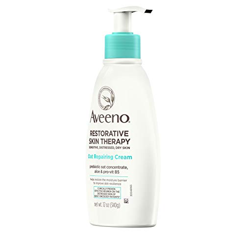 Aveeno Restorative Skin Therapy Moisturizing Oat Repairing Cream for Sensitive, Distressed, Dry Skin, with Prebiotic Oat & Aloe, Formulated without Parabens, Fragrance & Steroids, 12 oz