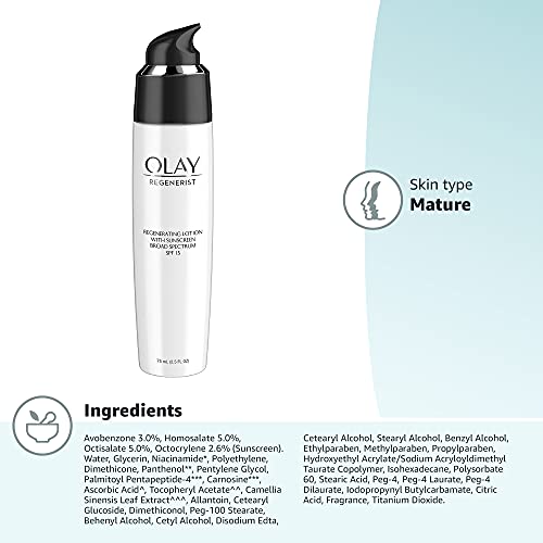 Olay Regenerist Regenerating Face Lotion with Sunscreen SPF 15 Broad Spectrum, No Scent, 2.5 fl oz