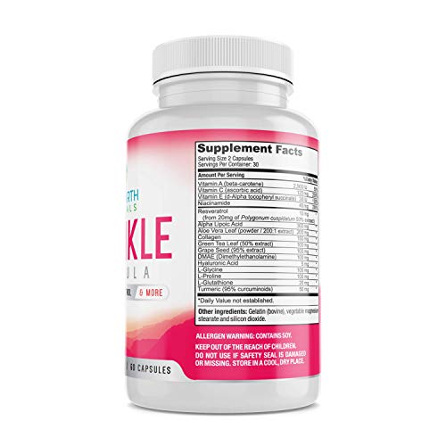 Wrinkle Formula Advanced Anti-Aging, Beauty Supplement, with Collagen, Antioxidants, Glutathion, Resveratrol, and More