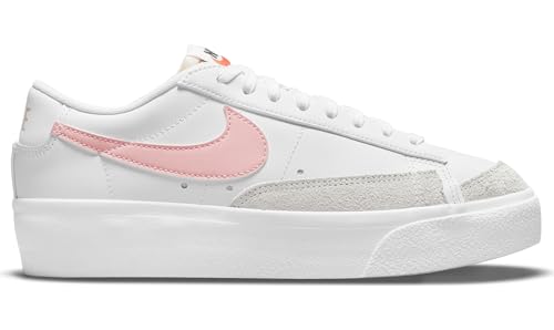 NIKE Women's Sneaker, White Pink Glaze Summit White Black, 8