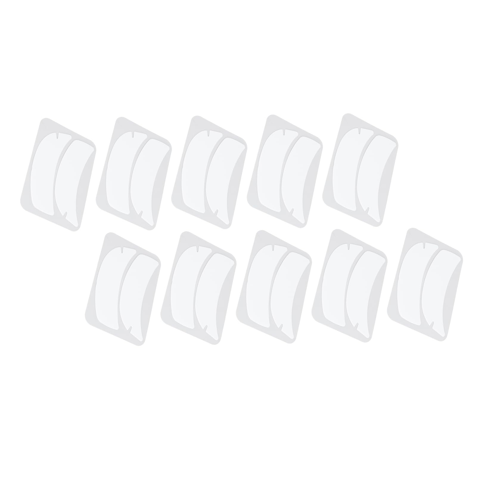 10 Pairs Reusable Silicone Under Eye Gel Pads for Eyelash Extensions, Flexible Notch Design Eyelash Extension Patches for Salons Individuals Schools (White)
