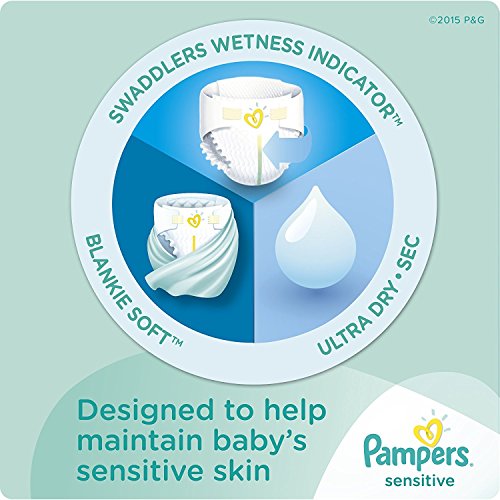 Diapers Newborn/Size 0 (< 10 lb), 80 Count - Pampers Swaddlers Sensitive Disposable Baby Diapers, Super Pack