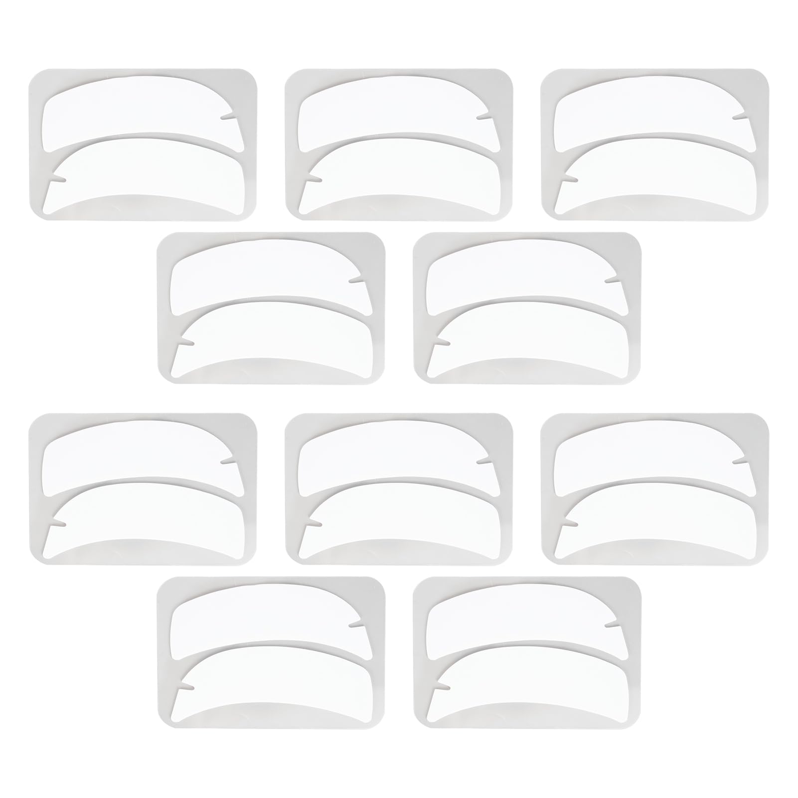 10 Pairs Reusable Silicone Under Eye Gel Pads for Eyelash Extensions, Flexible Notch Design Eyelash Extension Patches for Salons Individuals Schools (White)