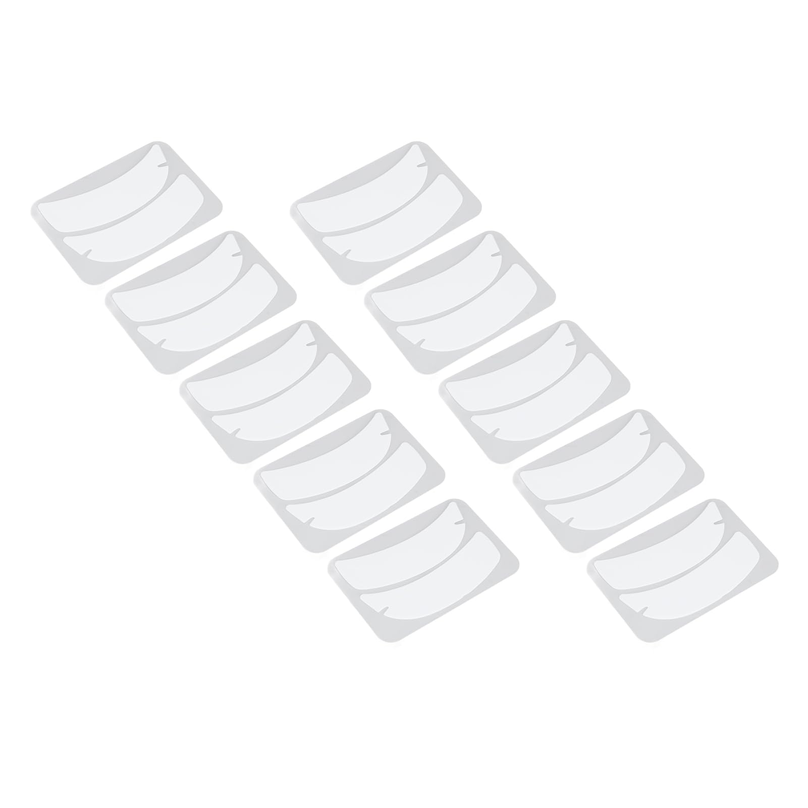 10 Pairs Reusable Silicone Under Eye Gel Pads for Eyelash Extensions, Flexible Notch Design Eyelash Extension Patches for Salons Individuals Schools (White)