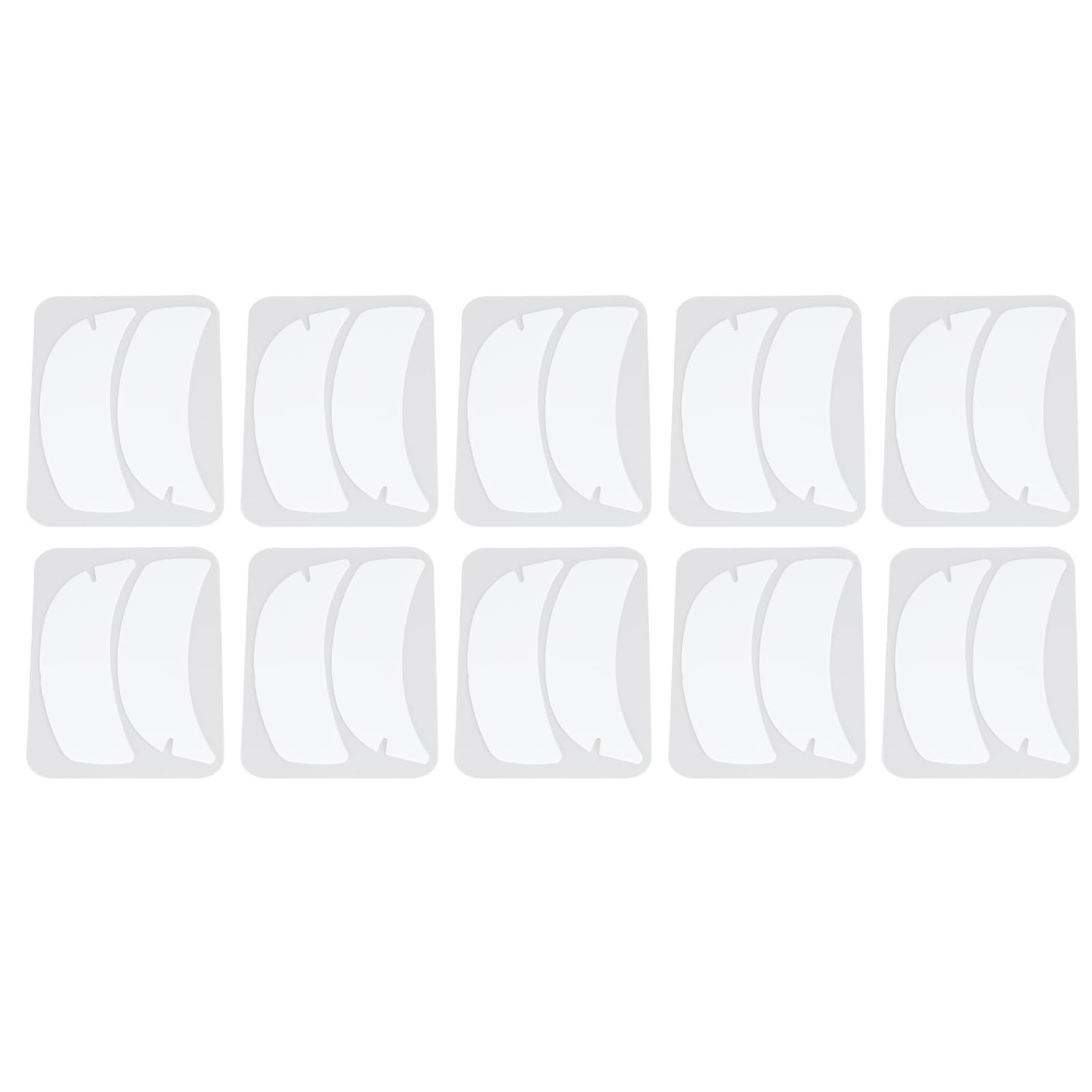 10 Pairs Reusable Silicone Under Eye Gel Pads for Eyelash Extensions, Flexible Notch Design Eyelash Extension Patches for Salons Individuals Schools (White)