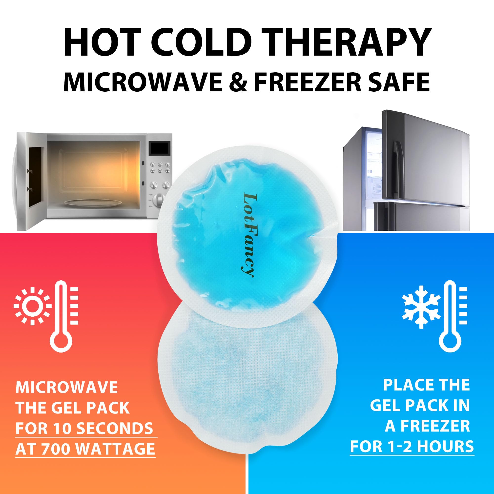 LotFancy Ice Pack for Injuries Reusable, 8 Small Gel Heating Cooling Pads with Cloth Backing, Hot Cold Therapy for Eyes After Surgery, Face, Breastfeeding, Wisdom Teeth, Jaw, Headache, Sinus Relief