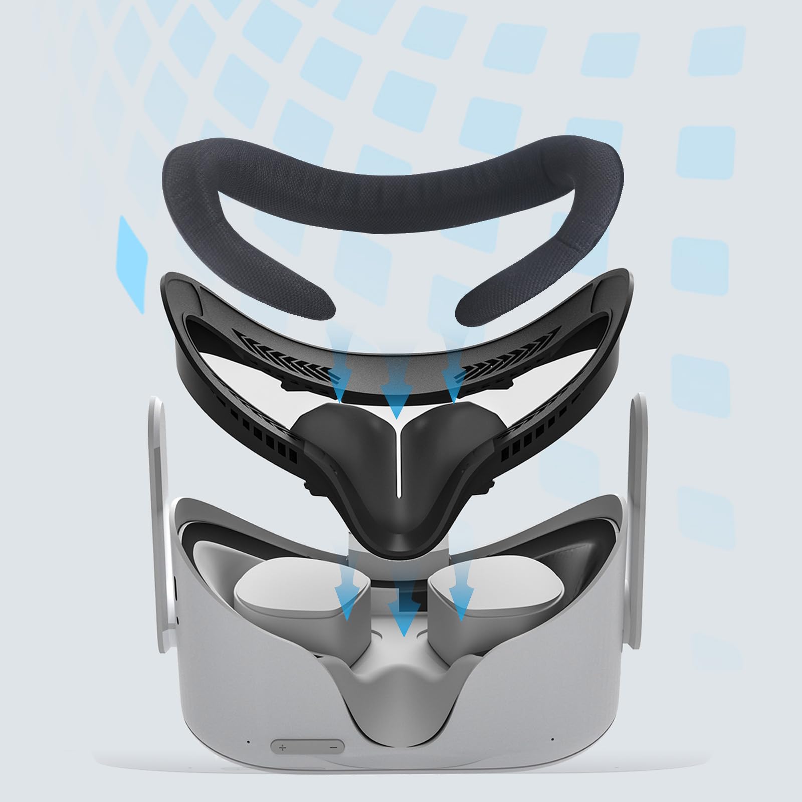 Compatible with Oculus Quest 2 Face Bracket Replacement,VR Breathable Foam Face Pad Protective for Meta Quest 2,Comfortable Face Cover Cushion VR Accessories