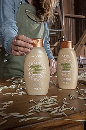 Aveeno Scalp Soothing Oat Milk Blend Shampoo & Conditioner Set for Daily Moisture and Light Nourishment, Sulfate Free, No Dyes or Parabens, 12 fl. Oz