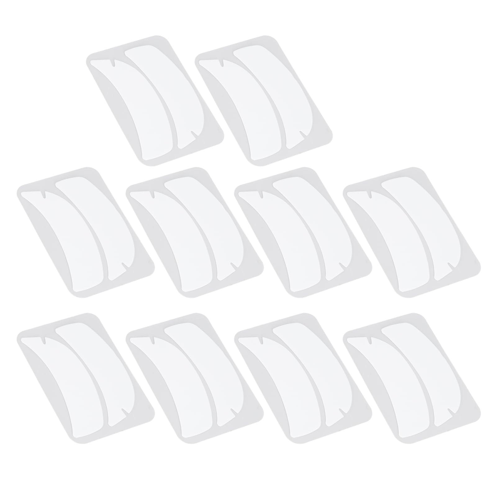 10 Pairs Reusable Silicone Under Eye Gel Pads for Eyelash Extensions, Flexible Notch Design Eyelash Extension Patches for Salons Individuals Schools (White)