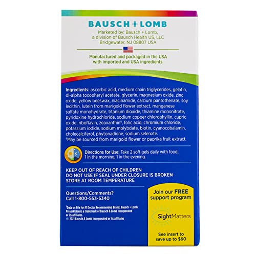 PreserVision Eye Vitamin Mineral, 100 Soft Gels (Pack of 2)