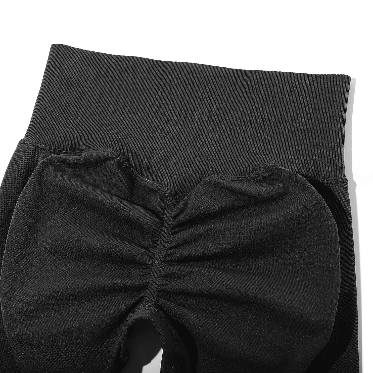 RXRXCOCO Womens Seamless Butt Lifting Leggings High Waisted Yoga Pants Tummy Control Workout Leggings Compression Tights Black Medium