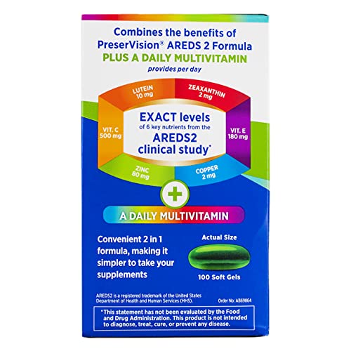 PreserVision Eye Vitamin Mineral, 100 Soft Gels (Pack of 2)