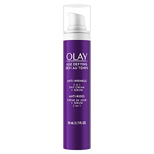 Olay Face Serum by Age Defying Anti-Wrinkle 2-in-1 Day Cream Plus Face Serum, Aloe Vera, 1.7 Fl Oz