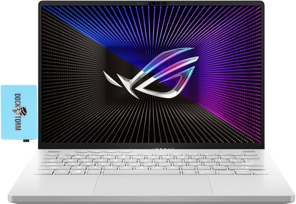 ASUS Zephyrus G14 Moonlight White Gaming Laptop 14.0" 165 Hz WQXGA (AMD Ryzen 9 7940HS 8-Core, GeForce RTX 4060 8GB, 32GB DDR5, 512GB PCIe SSD, RGB KYB, WiFi 6, BT 5.3, Win 11 Pro) w/Dockztorm Hub